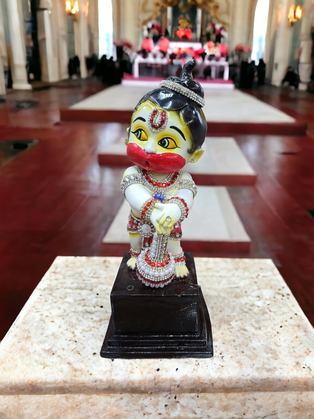 11 Inches of Beautiful Bala / Baal Hanuman Statue With Wooden Base Usa ...