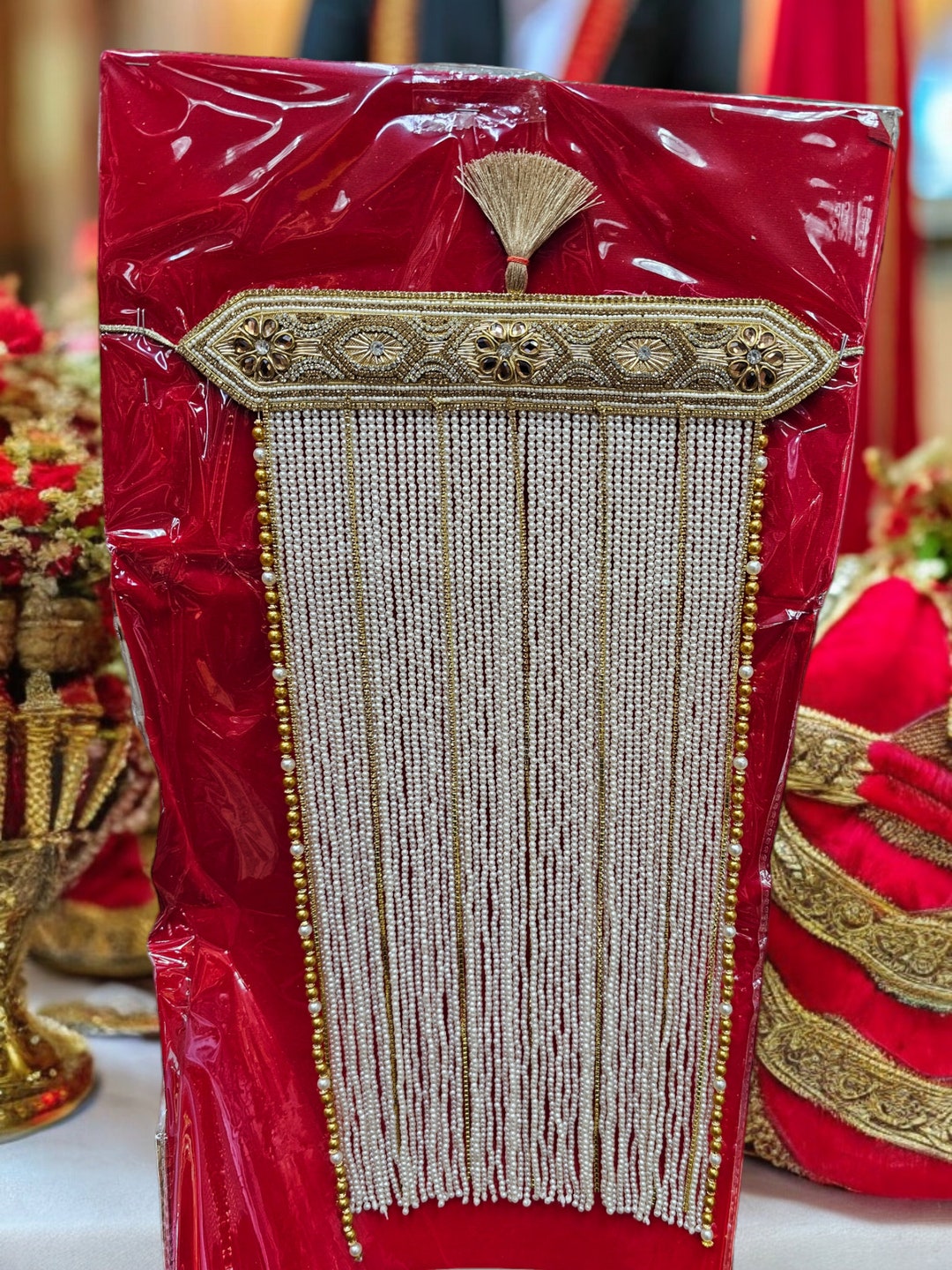 Groom Golden Indian Sehra With Beads Wedding Purpose Fast Shipping Usa ...