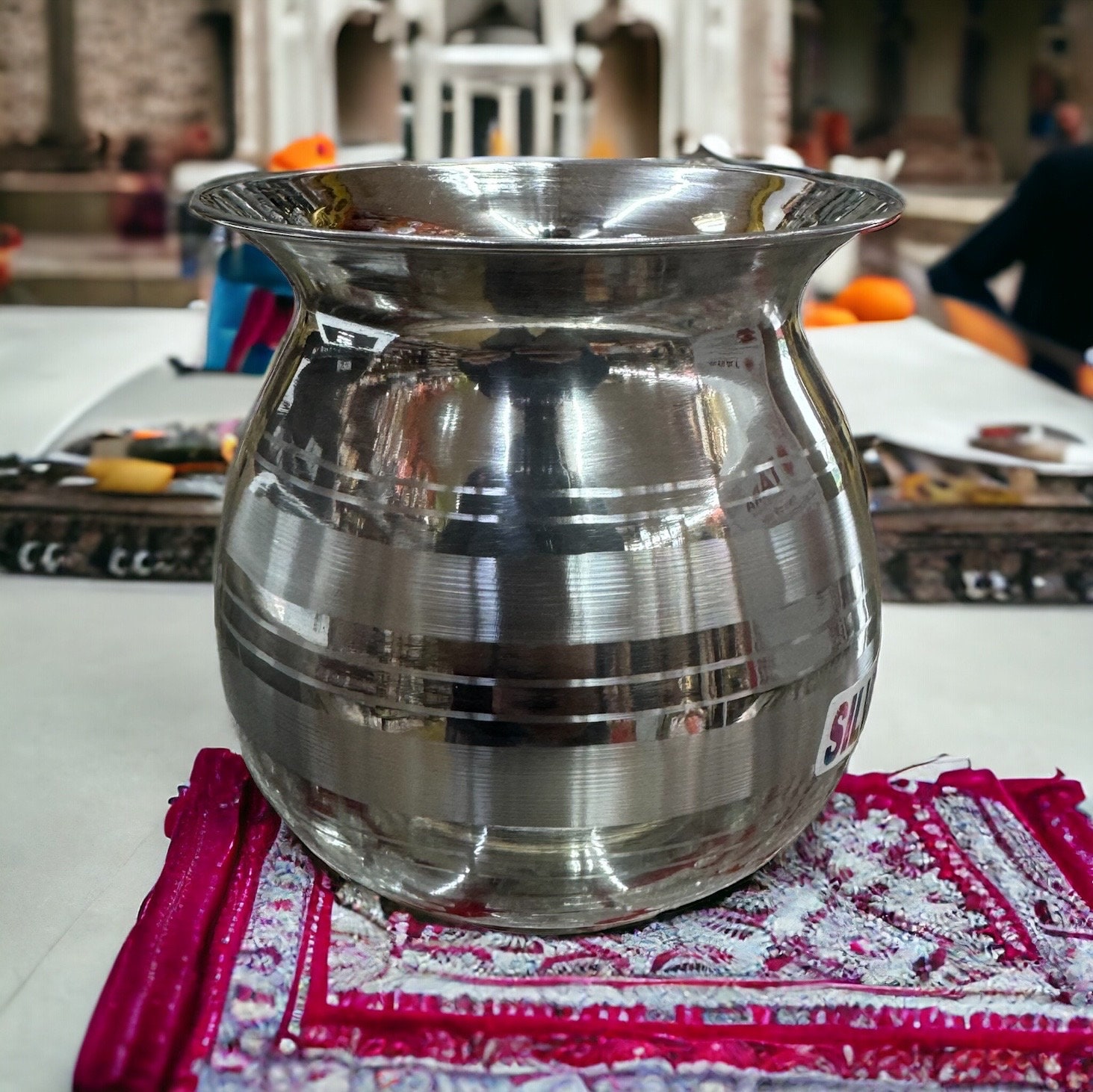 Indian Traditional Steel Beautiful Kalash Lota for Drinkware & Pooja ...