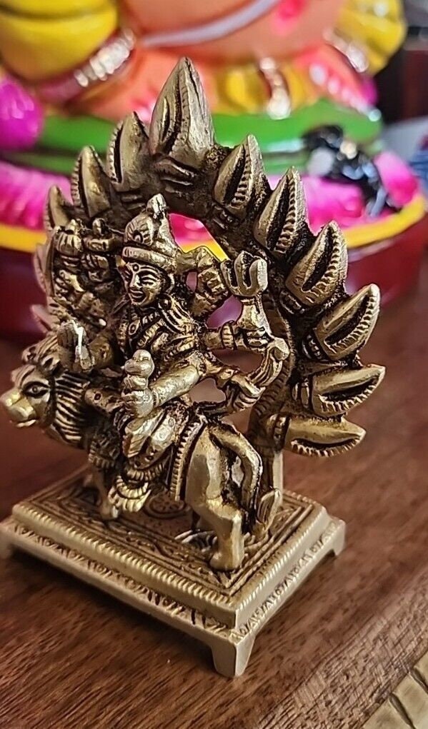 Brass 4.0 Inches Maa Durga Hindu Goddess Usa Seller Fast Ship - Etsy