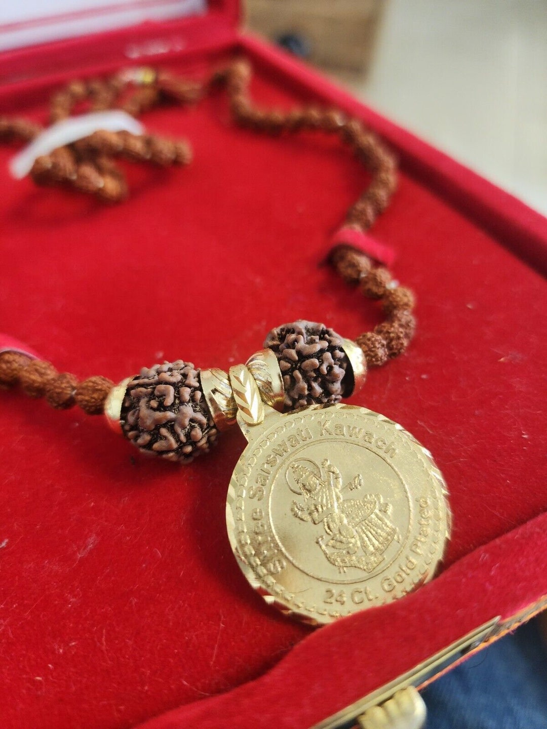 Rudraksha Mala Saraswati Maa Kavach Protection Beads Usa Seller Fast ...