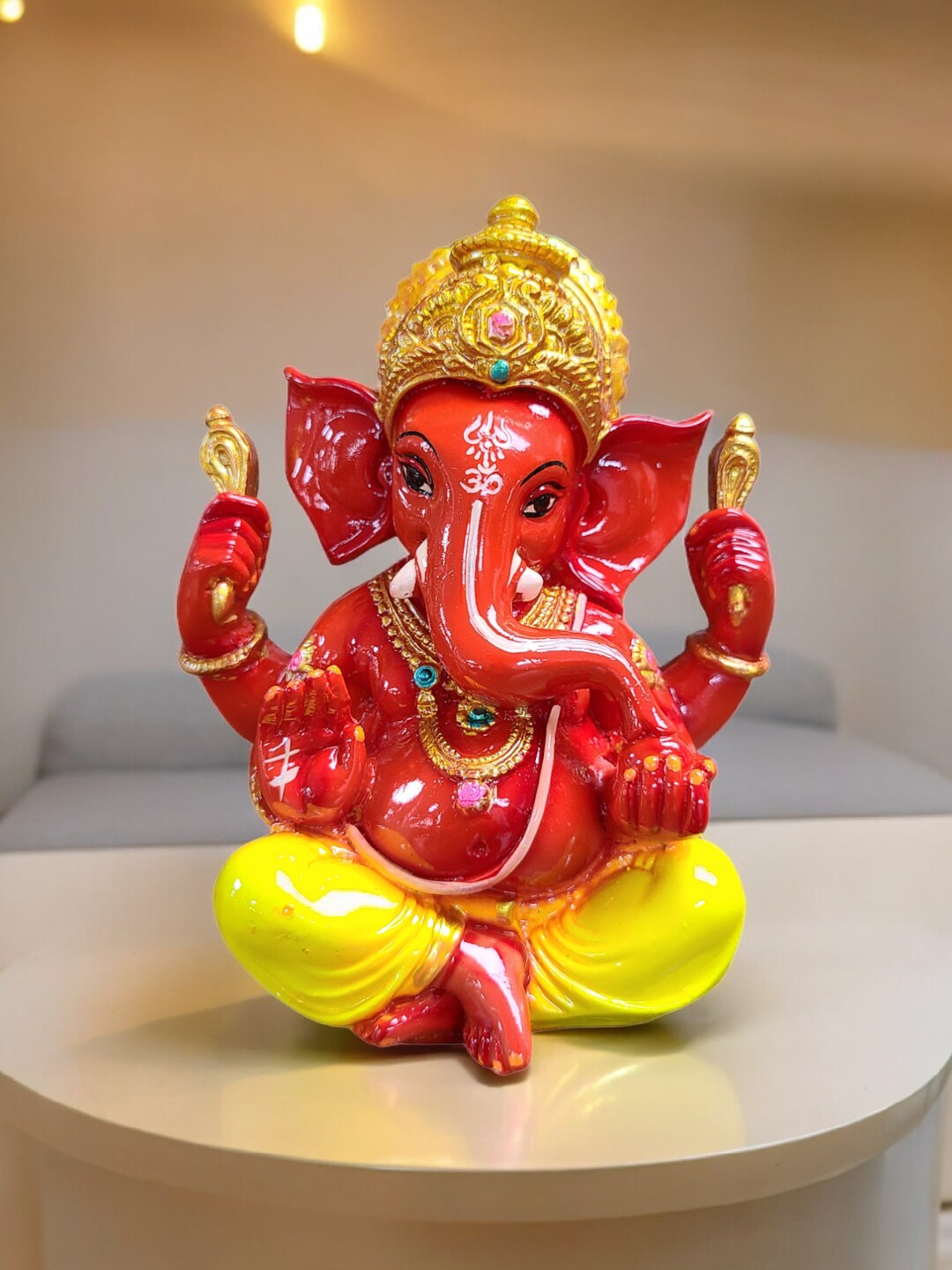 6 Inches Resin Ganesh Statue Sitting Polyresin for Temple /home ...