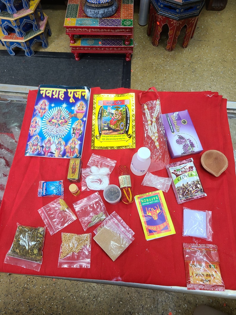 8by5 Inches of NAVAGRAH POOJAN PACK for Navagrah Poojah to Home/temple ...