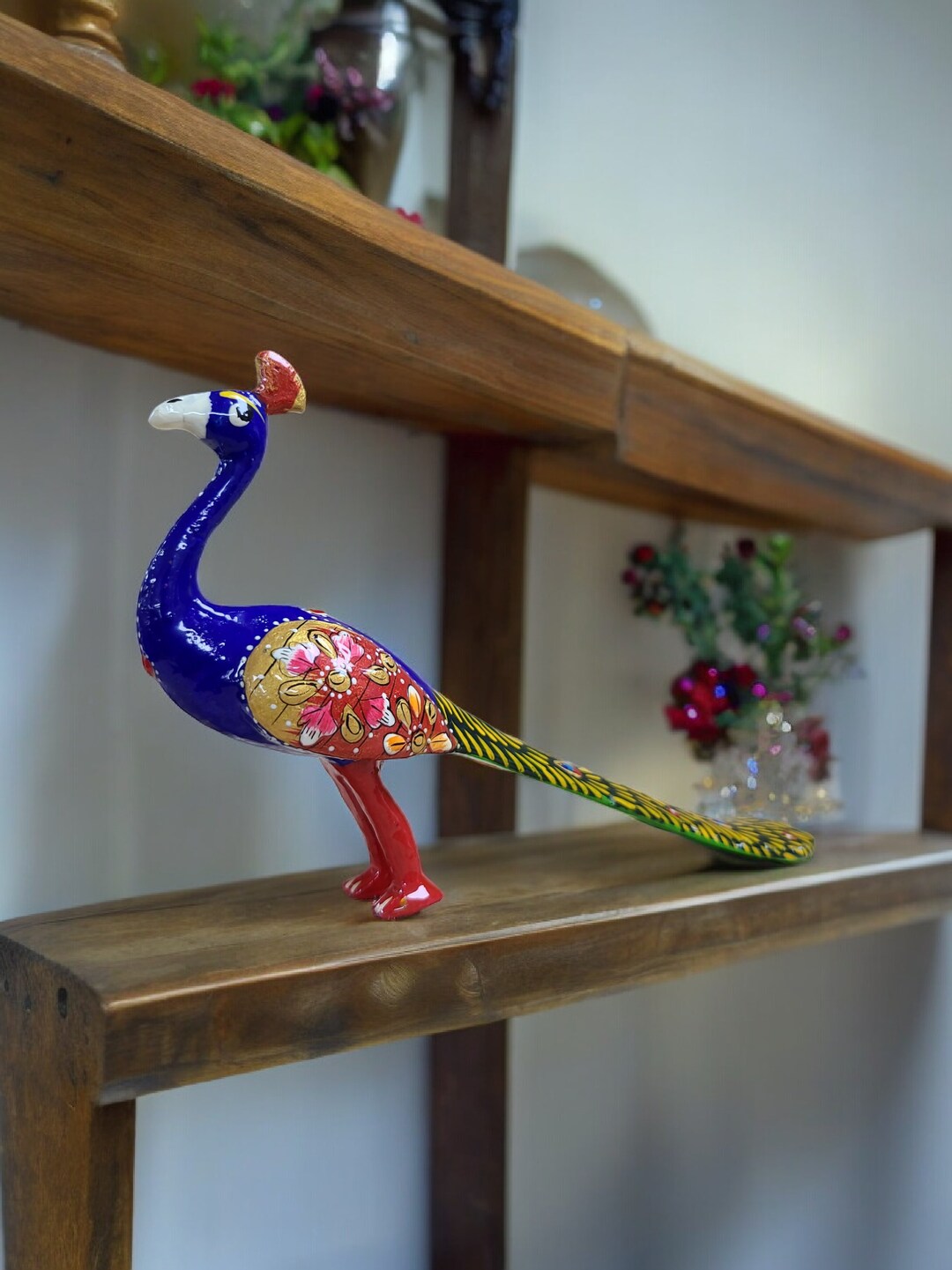 8 Inches Long Colorful Metal Peacock Showpiece for Home /decoration Usa ...