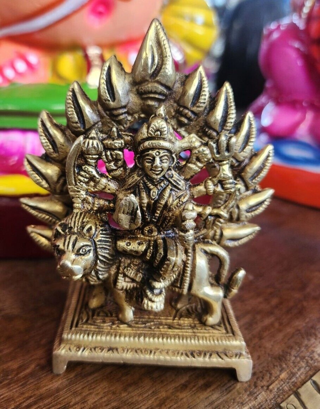 Brass 4.0 Inches Maa Durga Hindu Goddess Usa Seller Fast Ship - Etsy