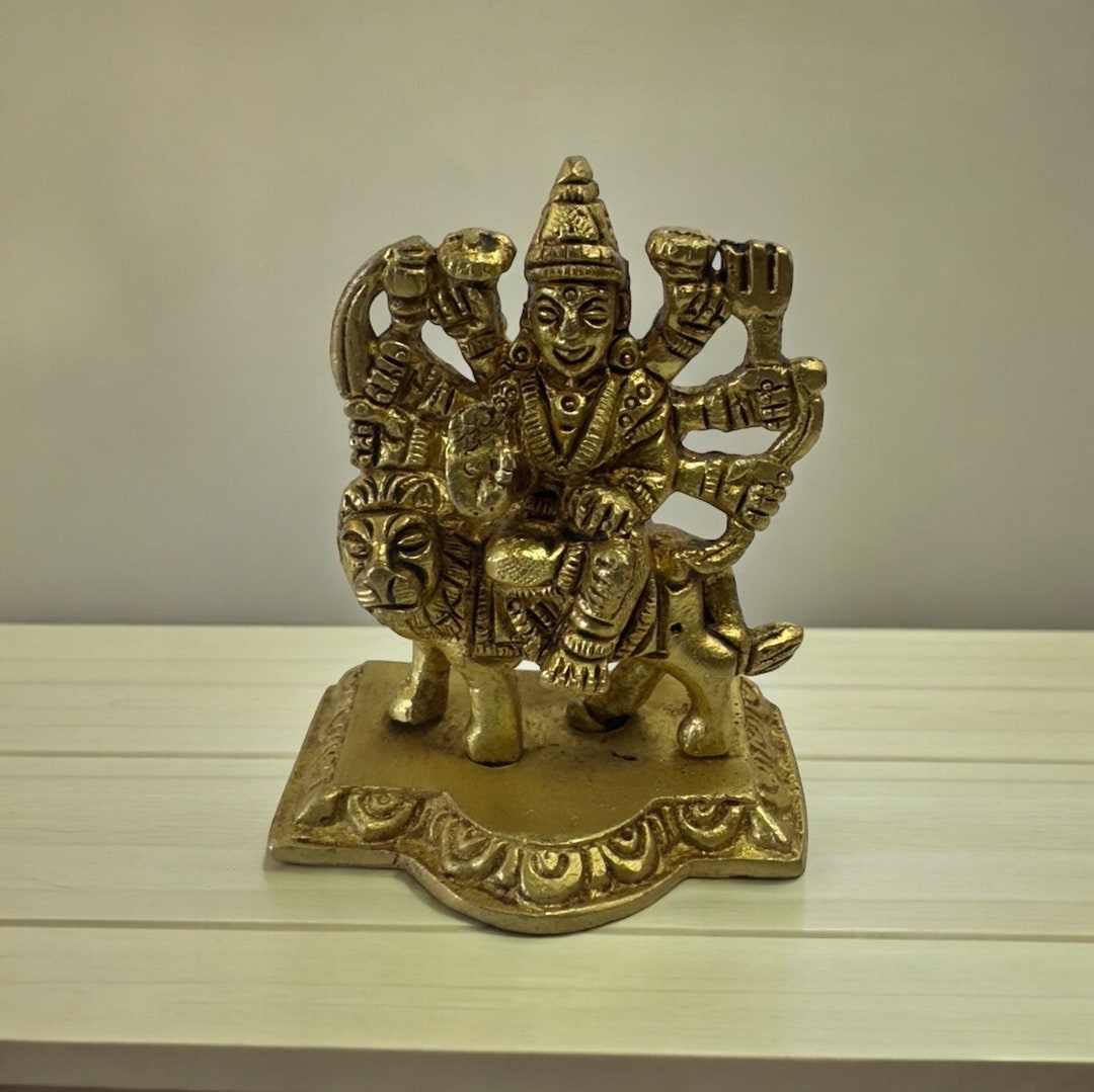 Brass 3 Inches Maa Durga Hindu Goddess Usa Seller Fast Ship - Etsy