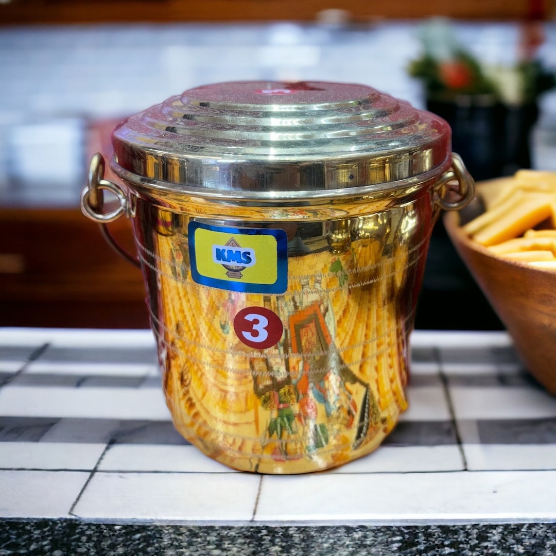 Indian Traditional Brass Beautiful Container /box/dabba With Lid for ...