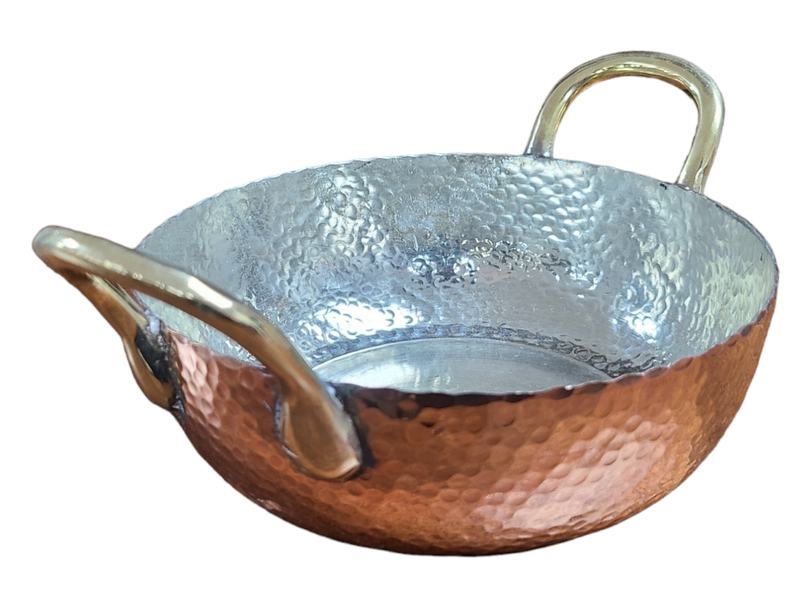 7 Inches Steel Copper Kadai , Karahi Indian Serving Dishes Copper Bowl ...