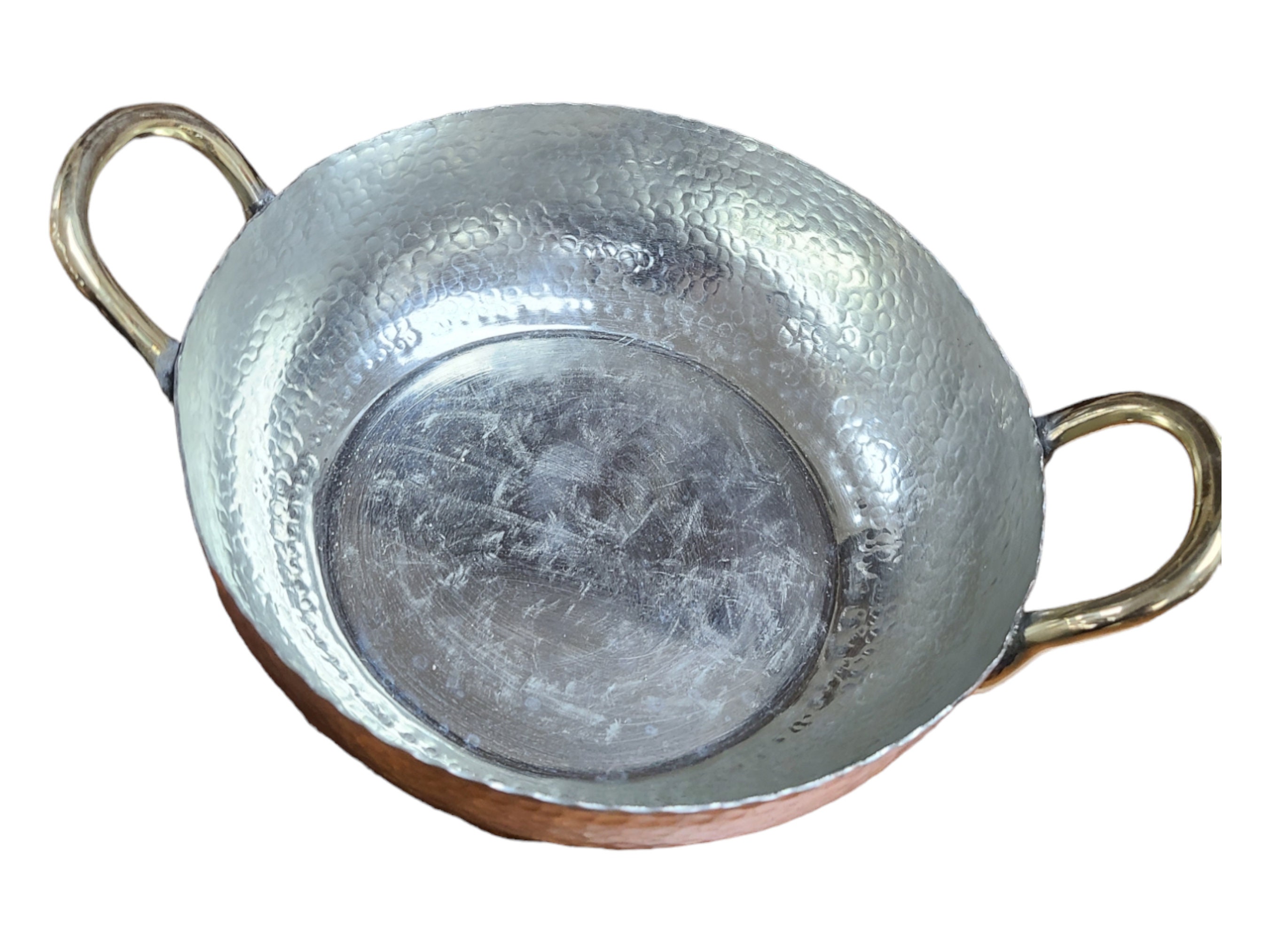 9 Inches Steel Copper Kadai , Karahi Indian Serving Dishes Copper Bowl ...