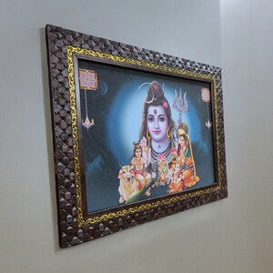 14 Inches by 11 Inches Size SHIVA FAMILY Frame Wall Hanging Glass Less ...