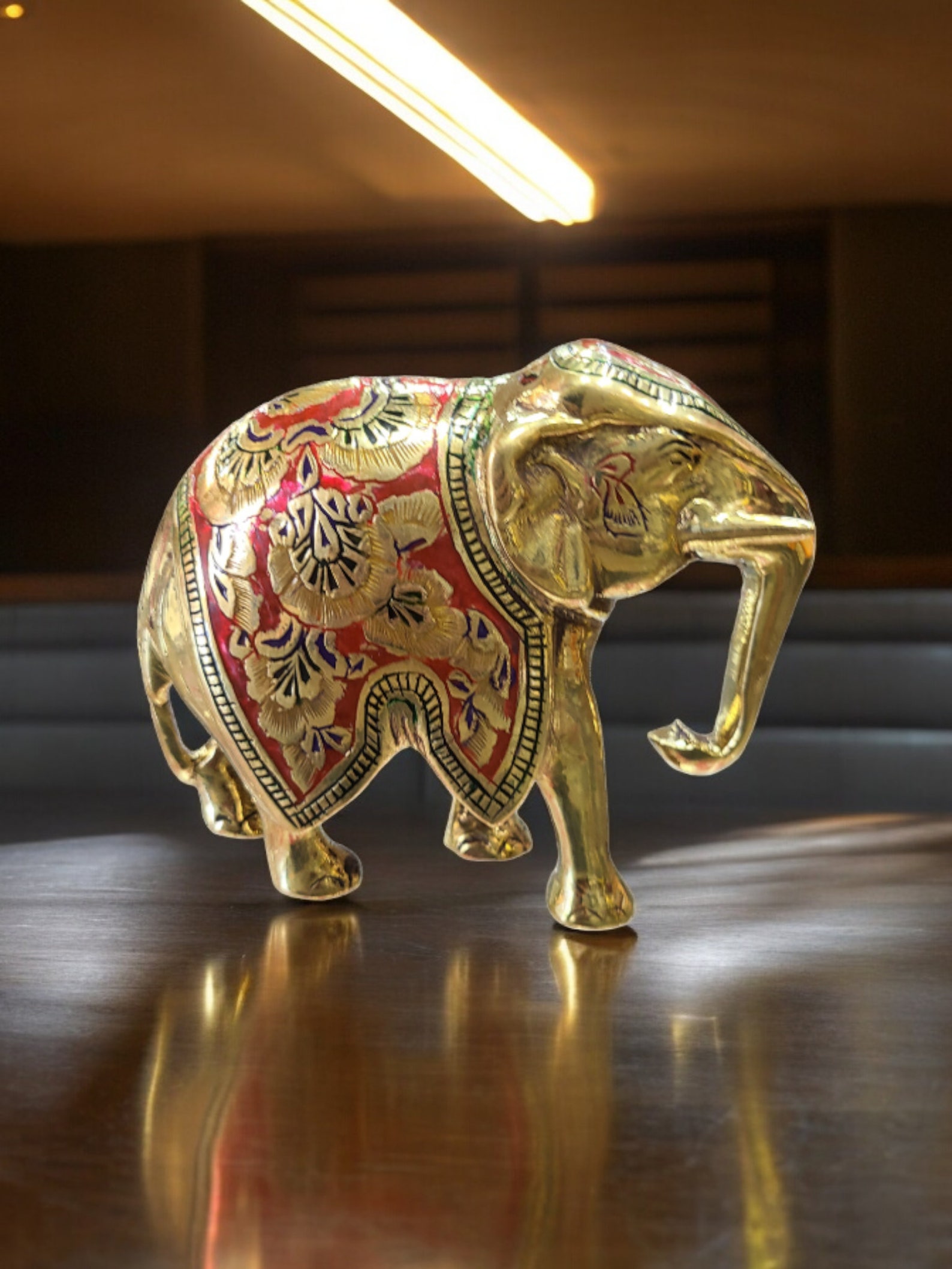 4.5 Inches Metal Elephant Statue Multicolour Decorativefor Home ...