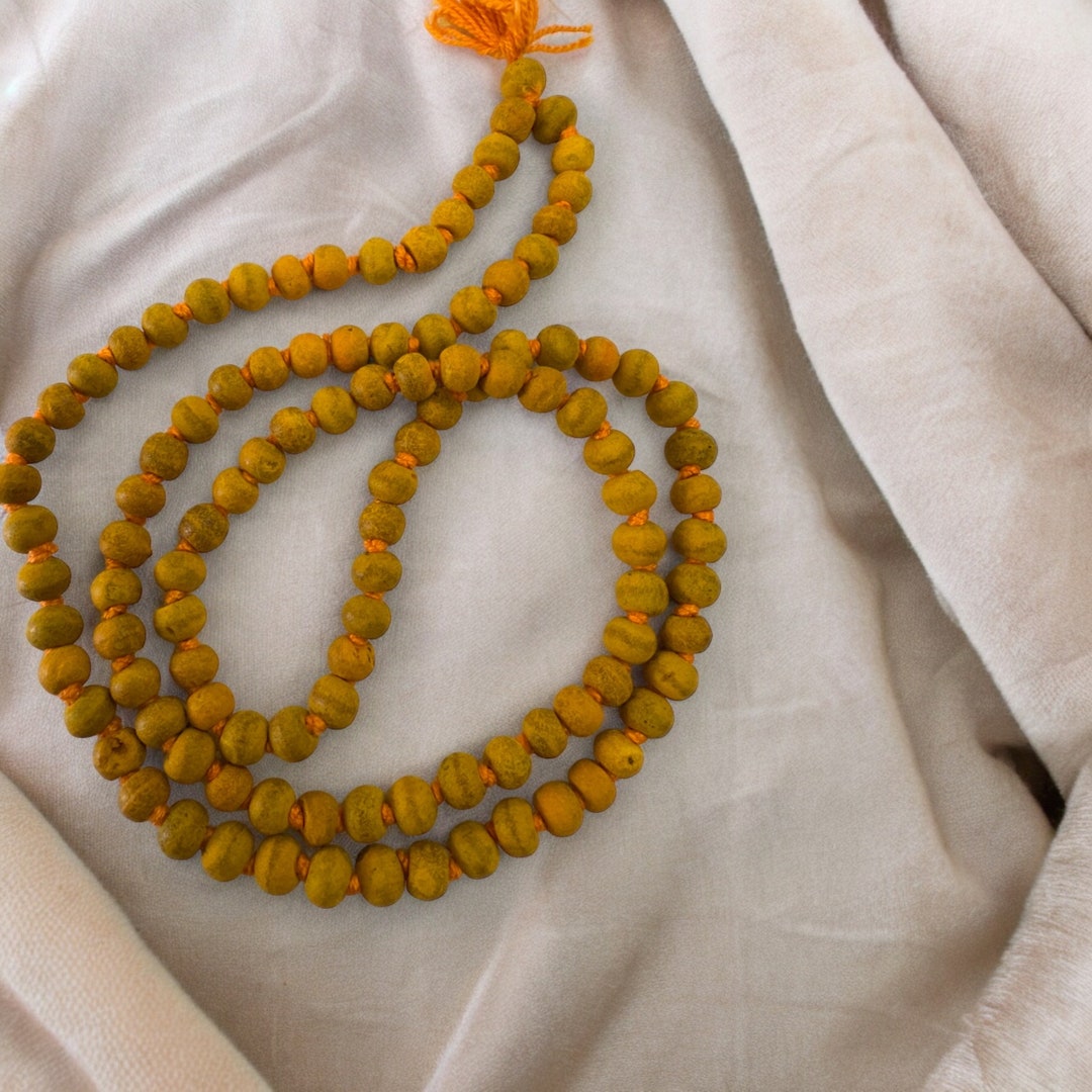 Jaap Mala Rosary Turmeric Haldi Mala Beads Mala Beads for Prayer Puja ...