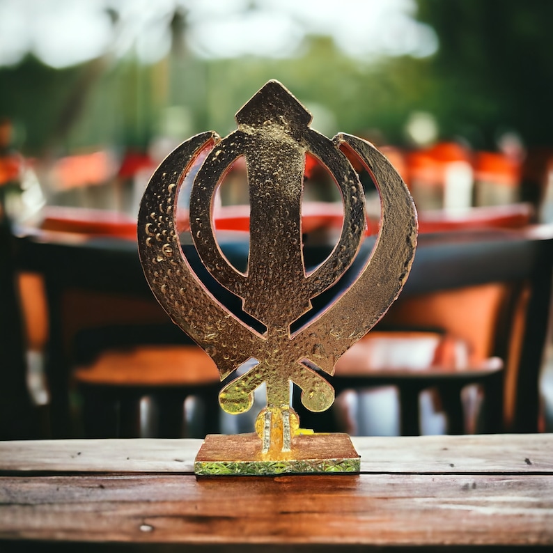 6" Sikh Khanda Gold Color Metal for House Decoration Seller Fast Ship ...