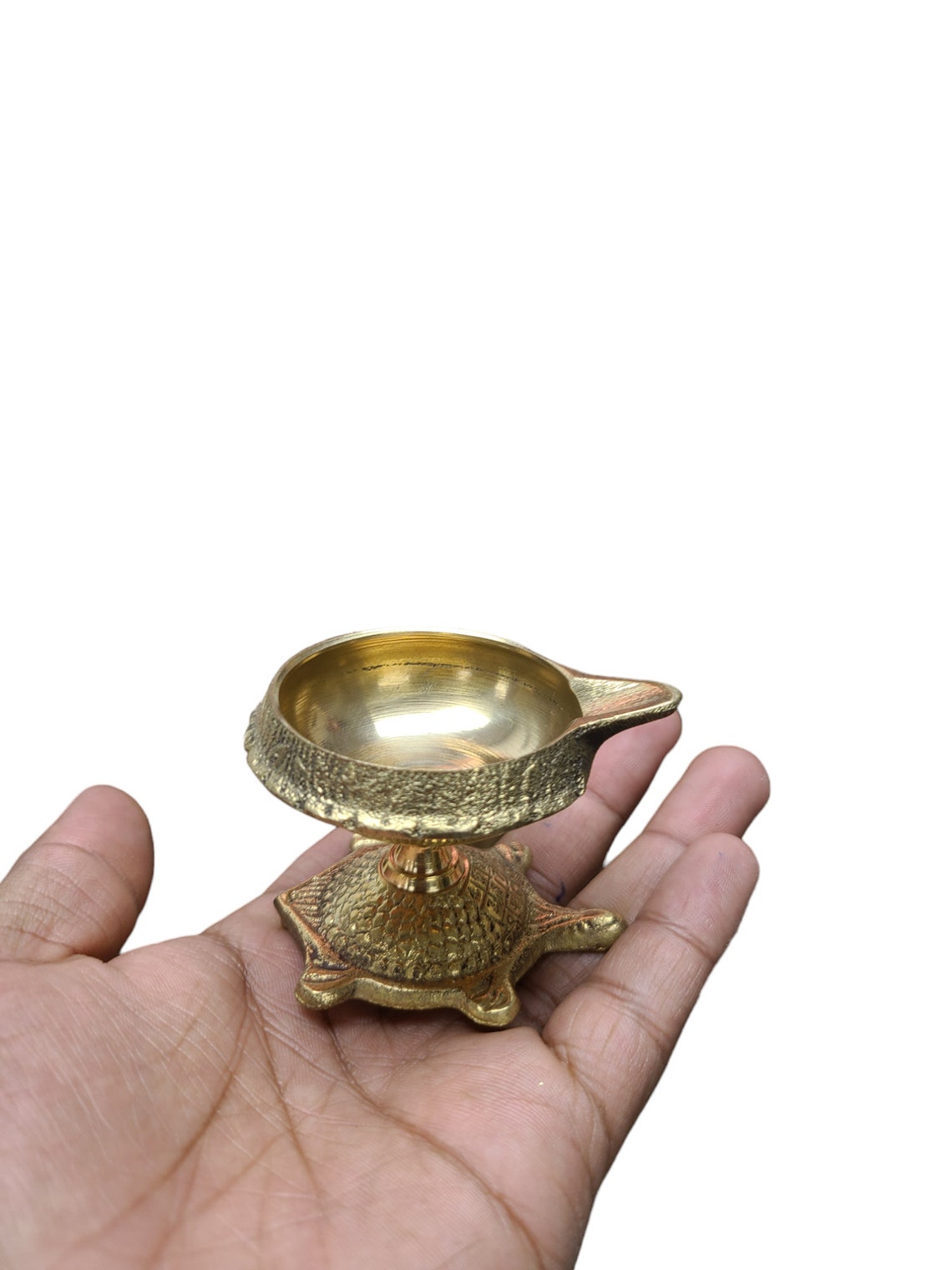 2.0 Inches of Beautiful Brass Stand Lamp Deepak ,diya,aakhand Jyoti ...