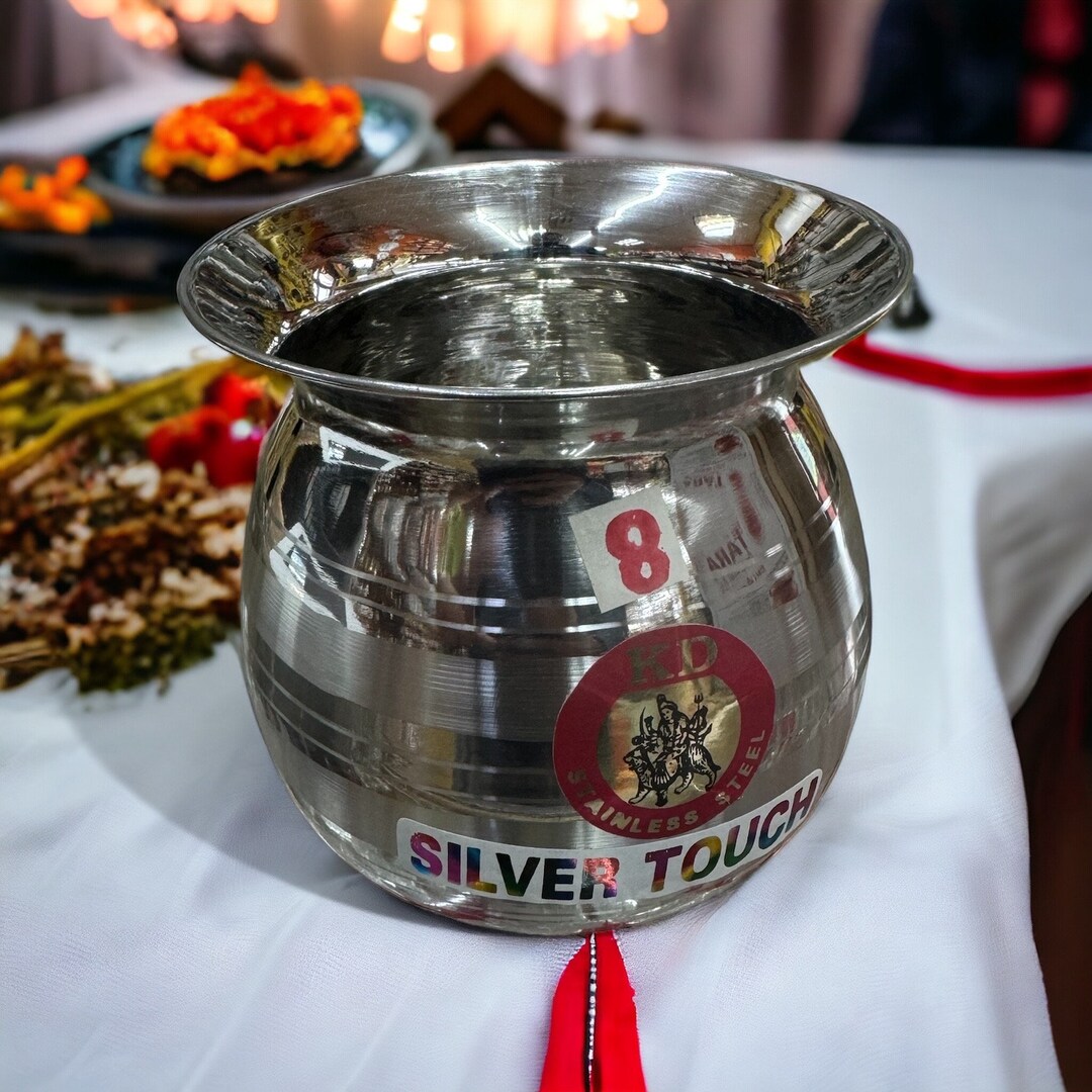 Indian Traditional Steel Beautiful Kalash Lota for Drinkware & Pooja ...