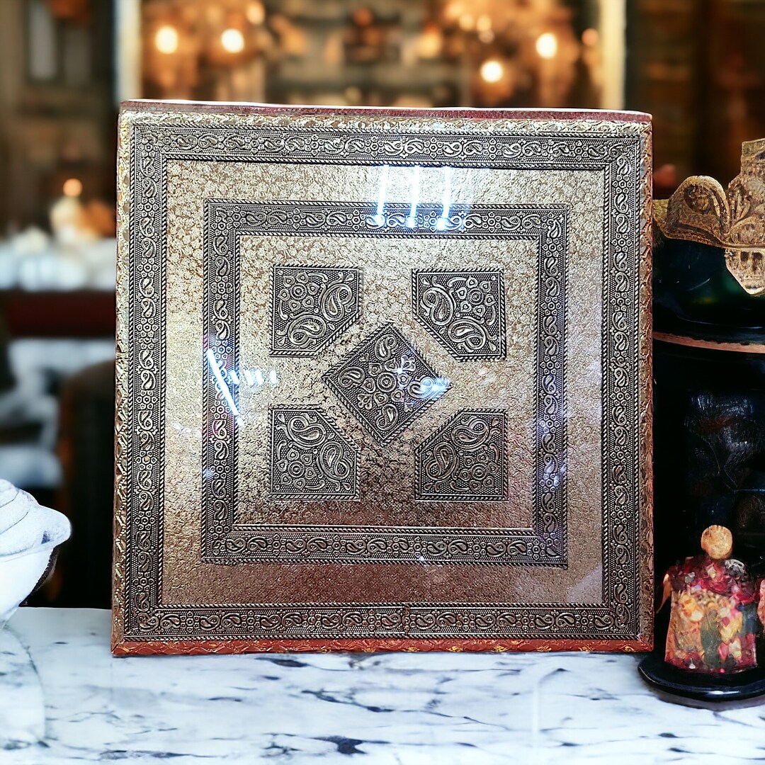 12 Inch Golden Chowki/ Peeta/ Bajot With Rajwadi Design for Home ...