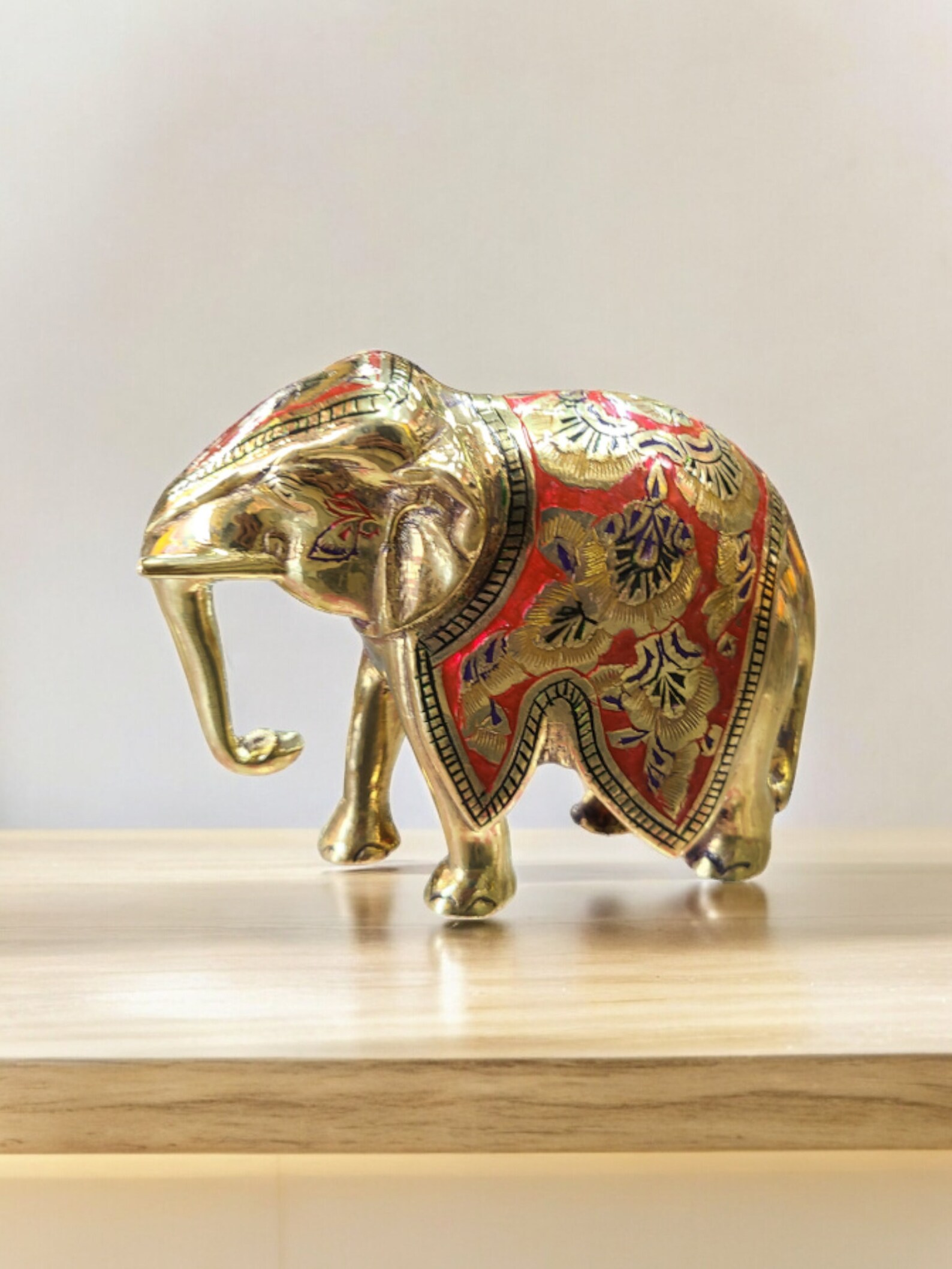 4.5 Inches Metal Elephant Statue Multicolour Decorativefor Home ...