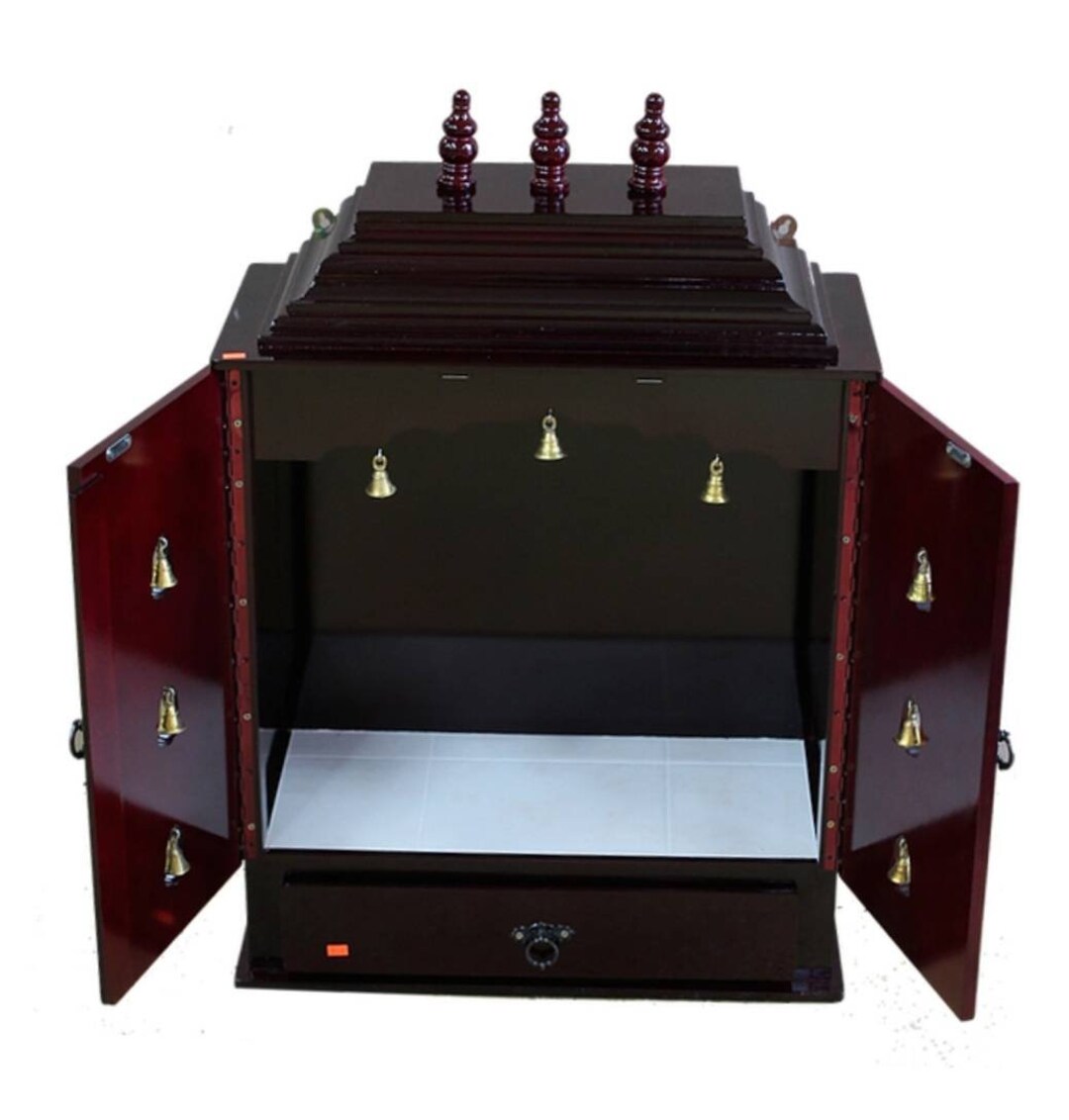 24 by 12 Medium Size Hindu Pooja Mandir / Puja Mandir Mahogany Color ...