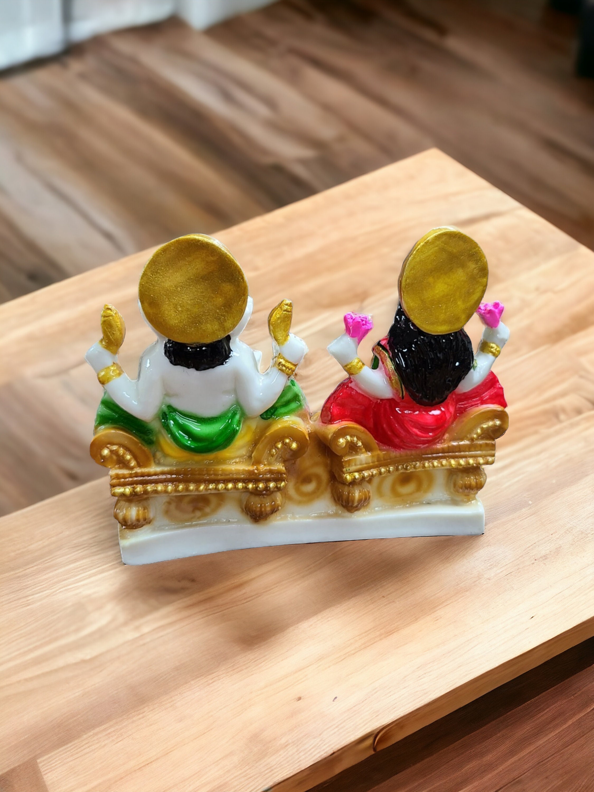 5 Inches Width of Vibrant Laxmi and Ganesh for Home Decoration/entrance ...