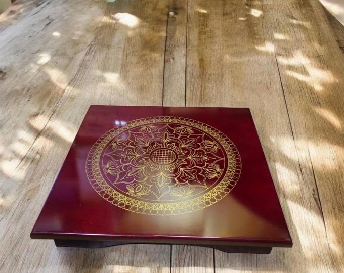 18 Inches of MDF Wood Chowki, Indian Pooja Chowki Table,wood Painted ...