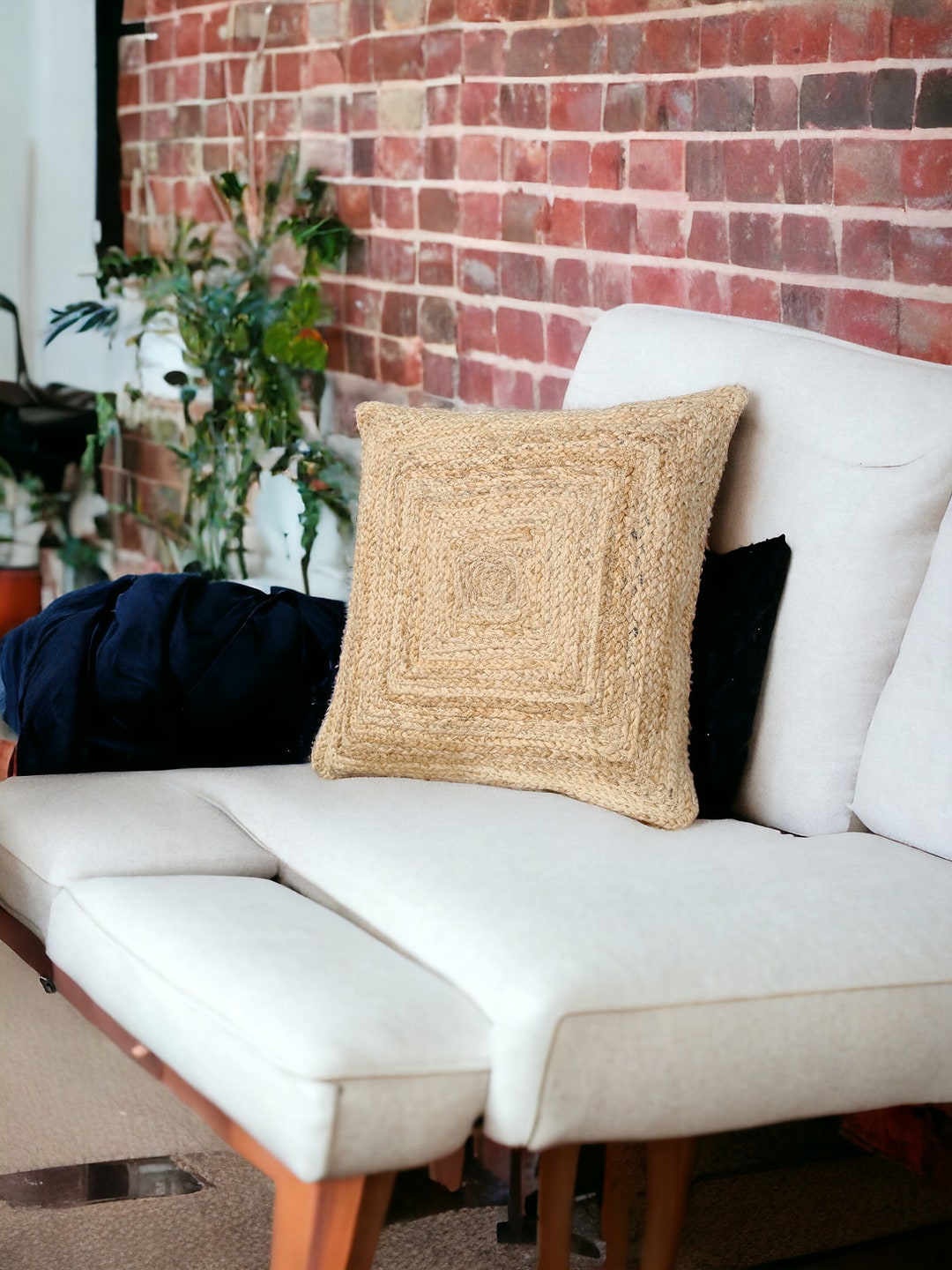 Beautiful Handmade Jute Braided Pillow Including Cushion ,ethnic Pillow ...