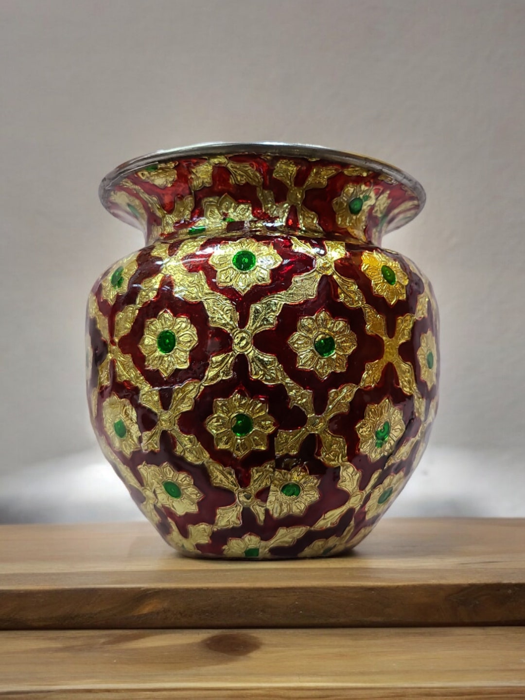 Indian Traditional Steel Beautiful Kalash Lota With Minakari Design for ...