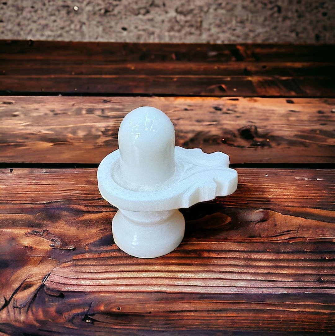 White Marble 3 ” Tall Shivalingam Shivling Lord Shiva Hindu God Usa ...