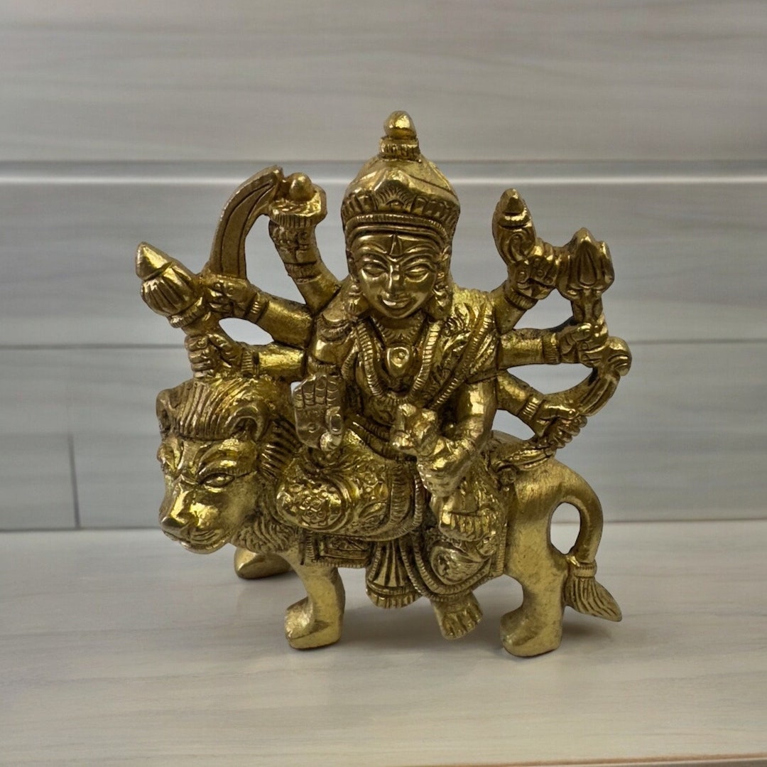 Brass 4.0 Inches Maa Durga Hindu Goddess Usa Seller Fast Ship - Etsy