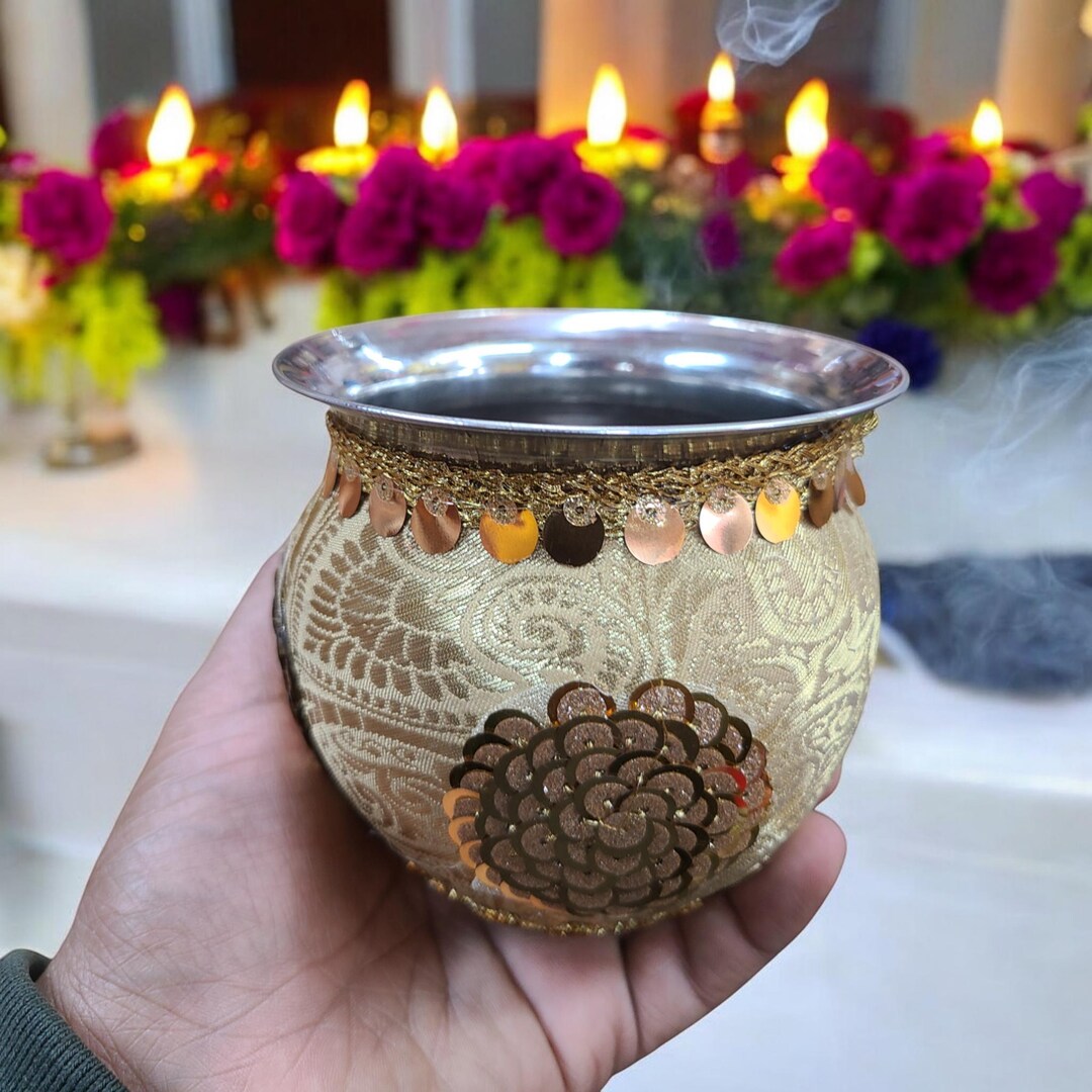 4.0 Inches of Diameter Steel Decorative Kalash for Puja /temple Usa ...