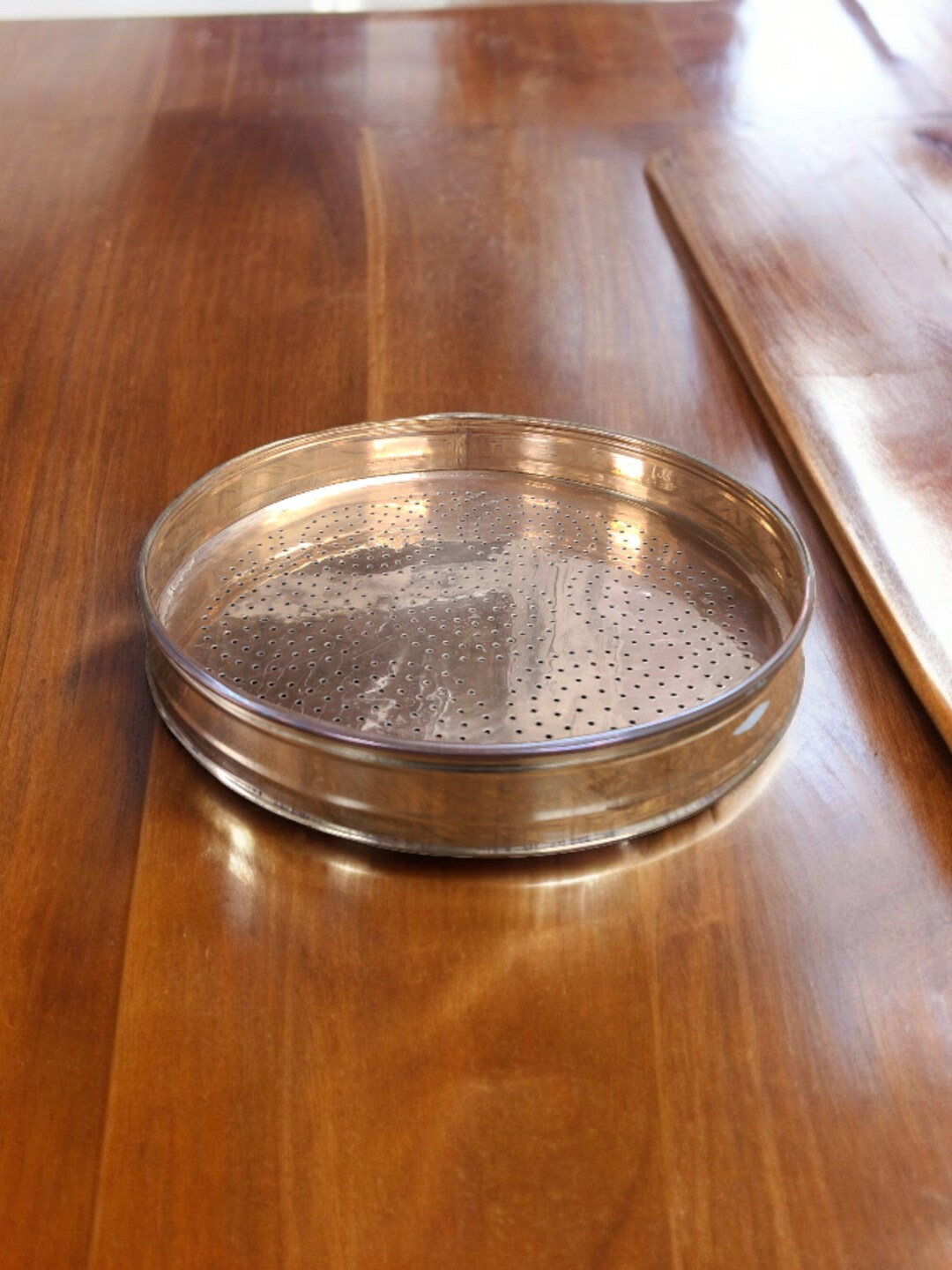 12.5 Inches Jalleda Thaali Copper Grain Filter Hand Crafted Kitchenware ...