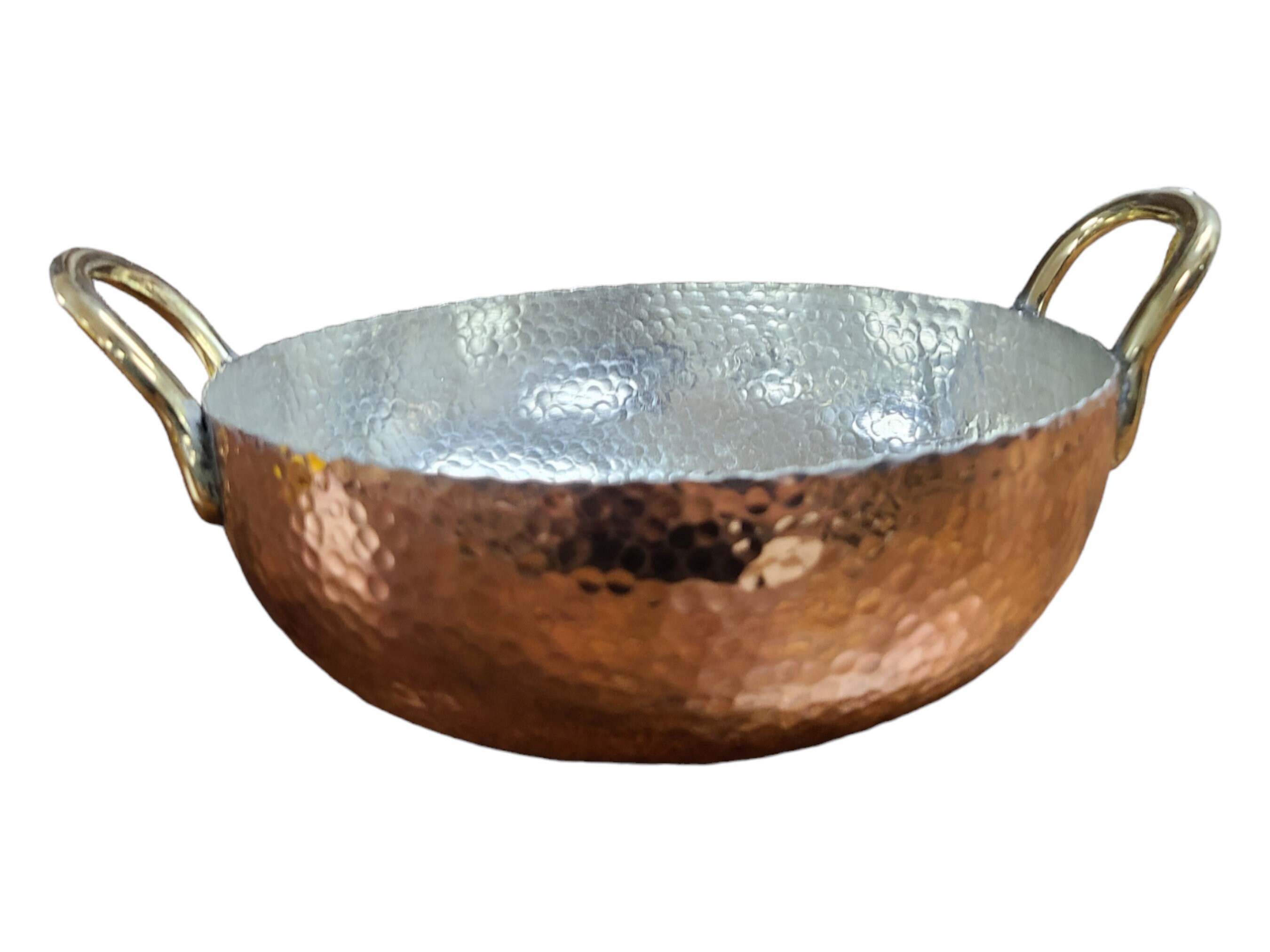 9 Inches Steel Copper Kadai , Karahi Indian Serving Dishes Copper Bowl ...