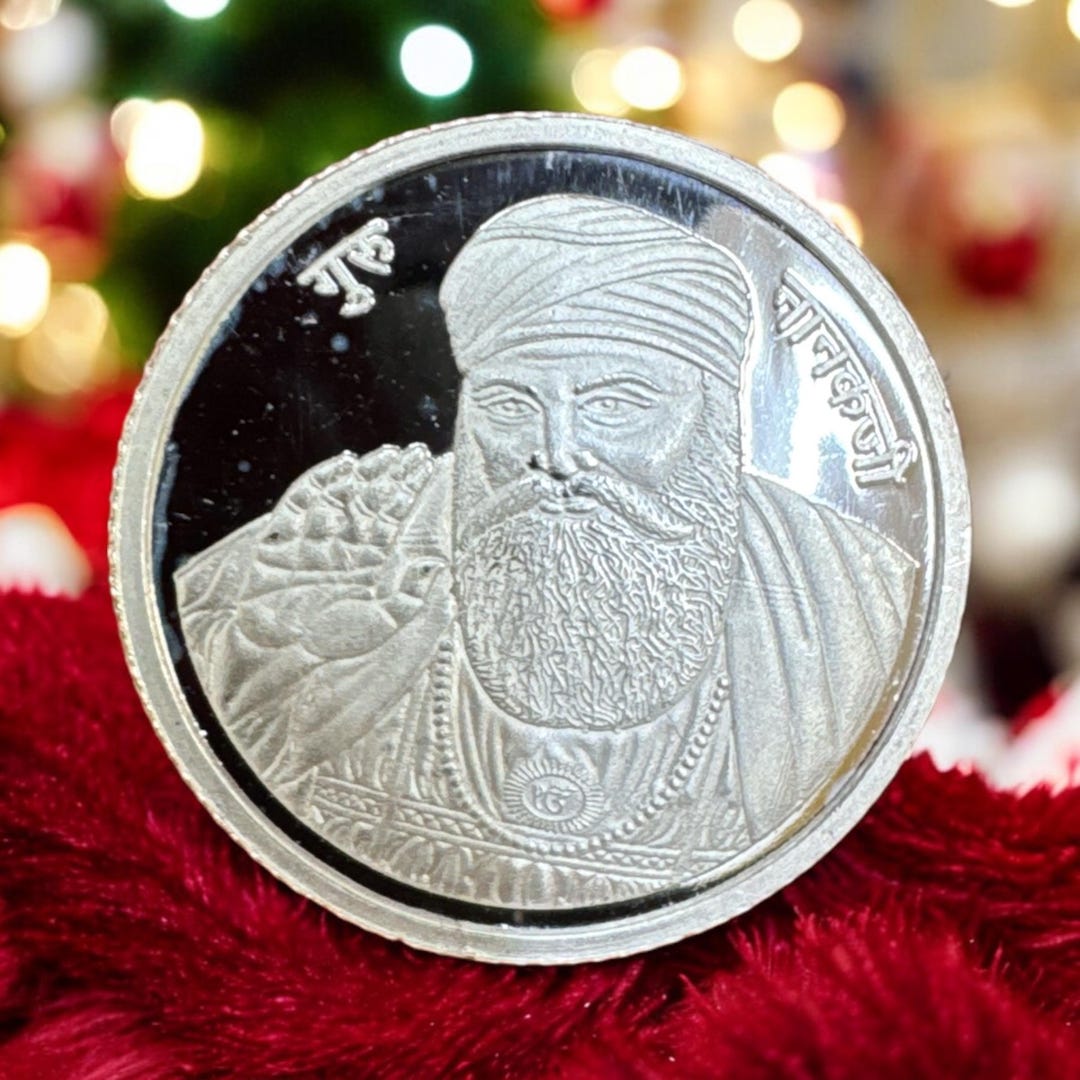 Pure Silver Guru Nanak Dev Ji Sikh Guru Coin 5 Grams Silver , 0.85 ...