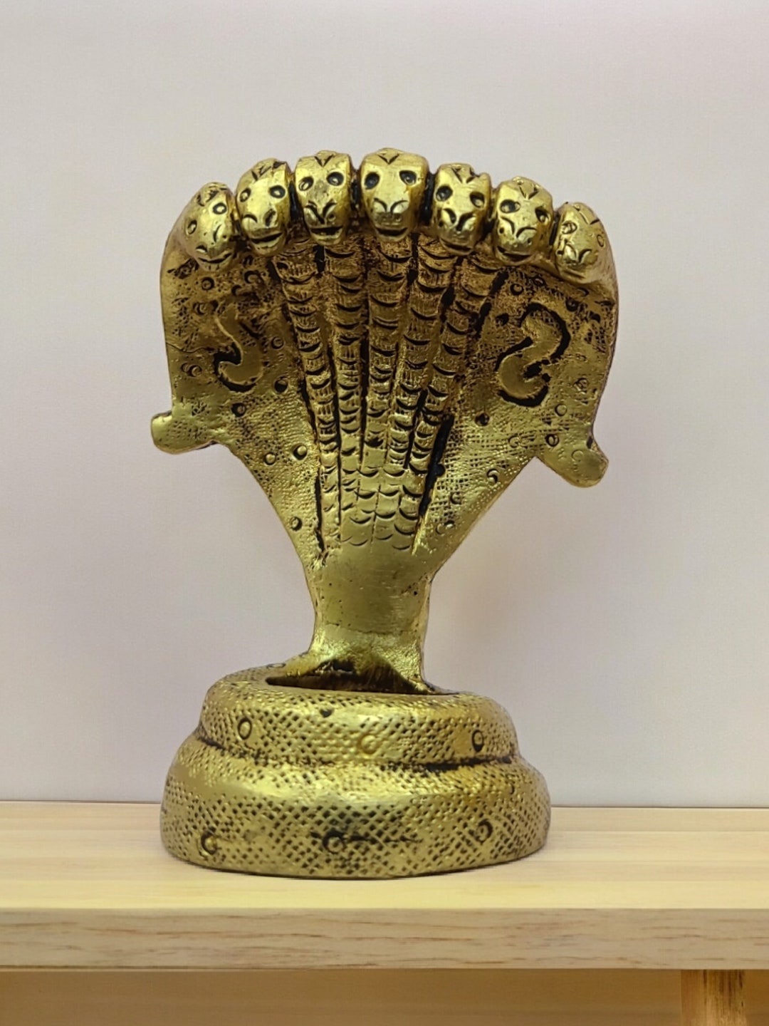 3.5 Inches Beautiful Brass 7 Headed Snake Decorative Show Piece /temple ...