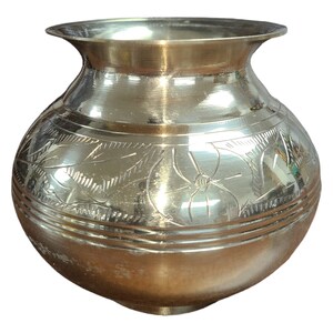 Indian Traditional Brass Beautiful Kalash for Drinkware & Pooja Purpose ...