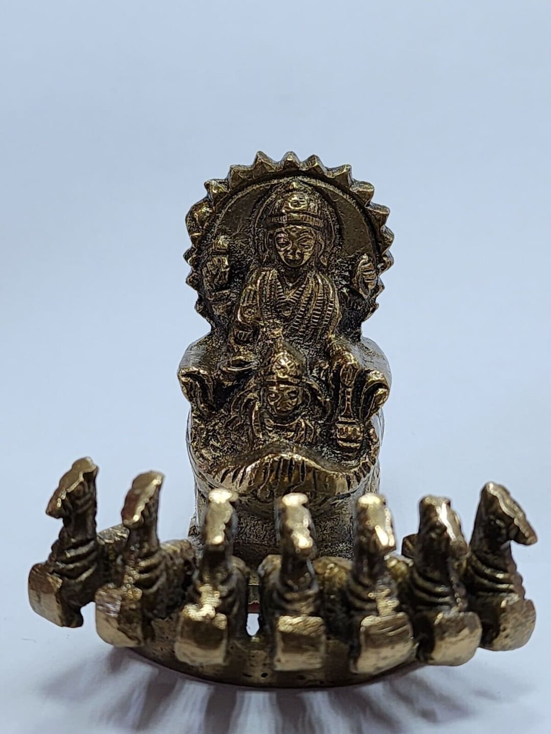 Brass 3 Inches Surya Dev Sun God Statue Hindu God Usa Seller Fast Ship ...