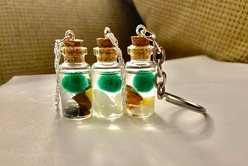 Mini Faux Marimo Moss Ball Terrarium Necklace or Keychain - Etsy