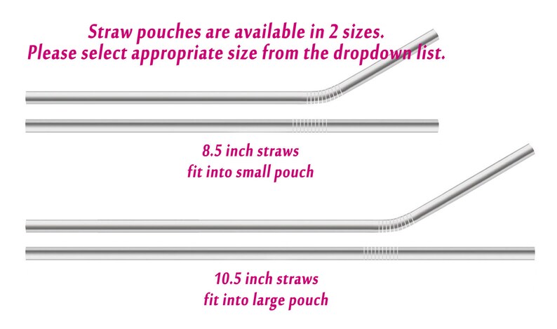 Padded Straw Pouch, Straw Holder, Cutlery and Straw Case, Reusable Bag ...