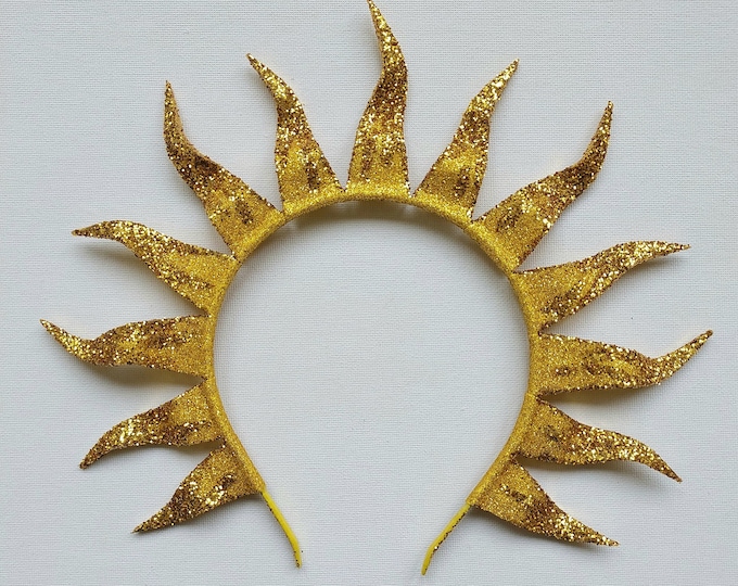 Halloween Gold Sun Crown Glitter Sun Halo Christmas Headband Celestial ...