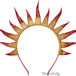 Fire Crown Red Flame Headband Phoenix Headdress Halloween - Etsy