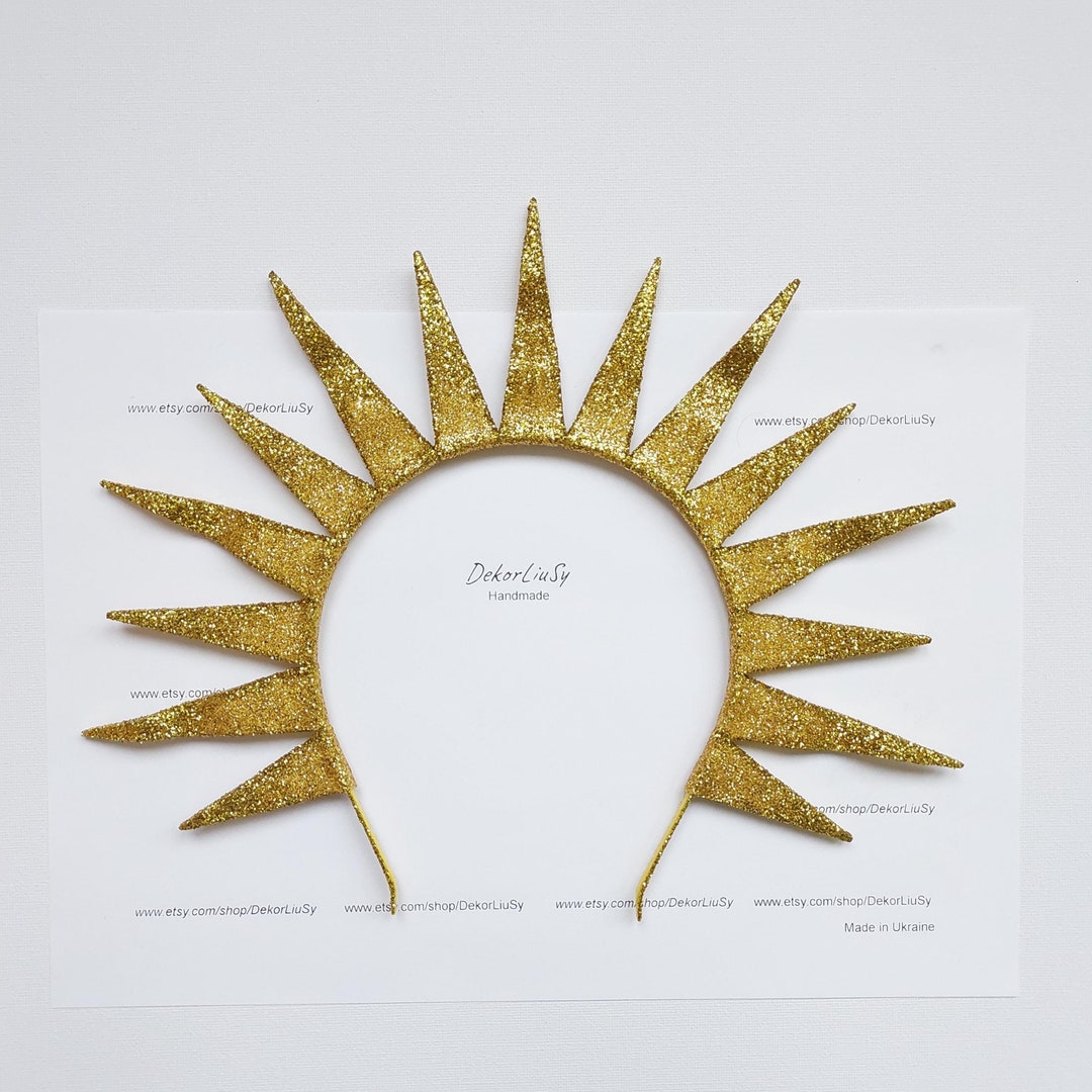 Halloween Gold Sun Crown Glitter Sun Halo Christmas Headband Celestial ...