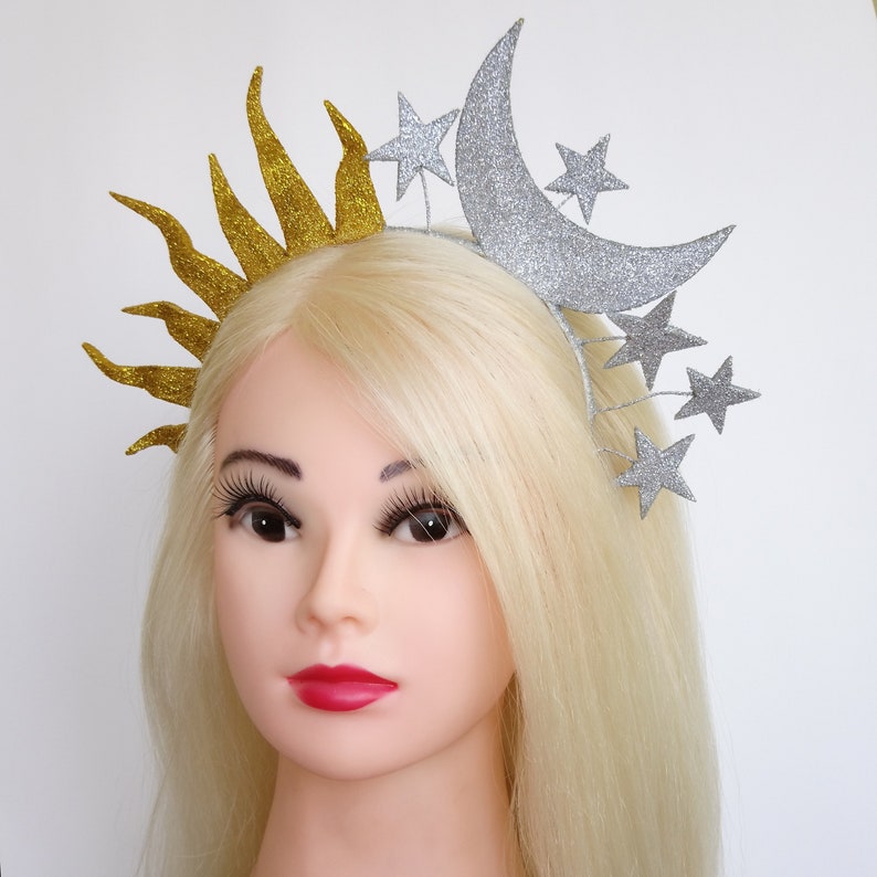 Celestial Headband Sun and Moon Crown Halloween Moon Stars - Etsy