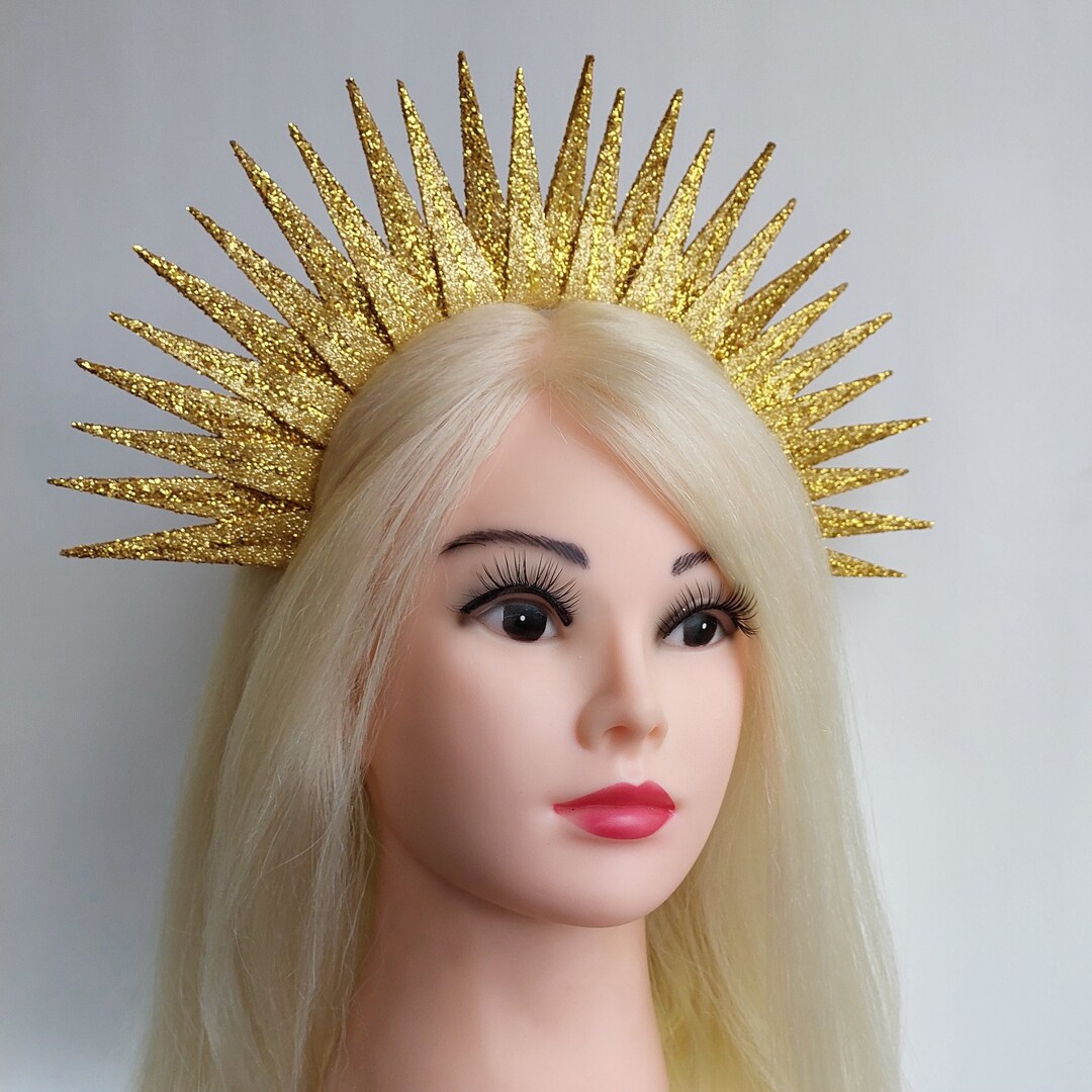 Gold Sun Halo Crown Sun Queen Headdress Celestial Headpiece - Etsy