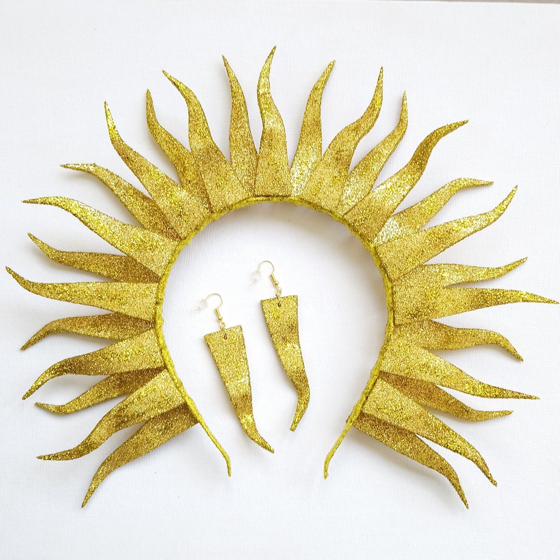 Gold sun crown Sun queen headdress sun halo Aztec goddess | Etsy