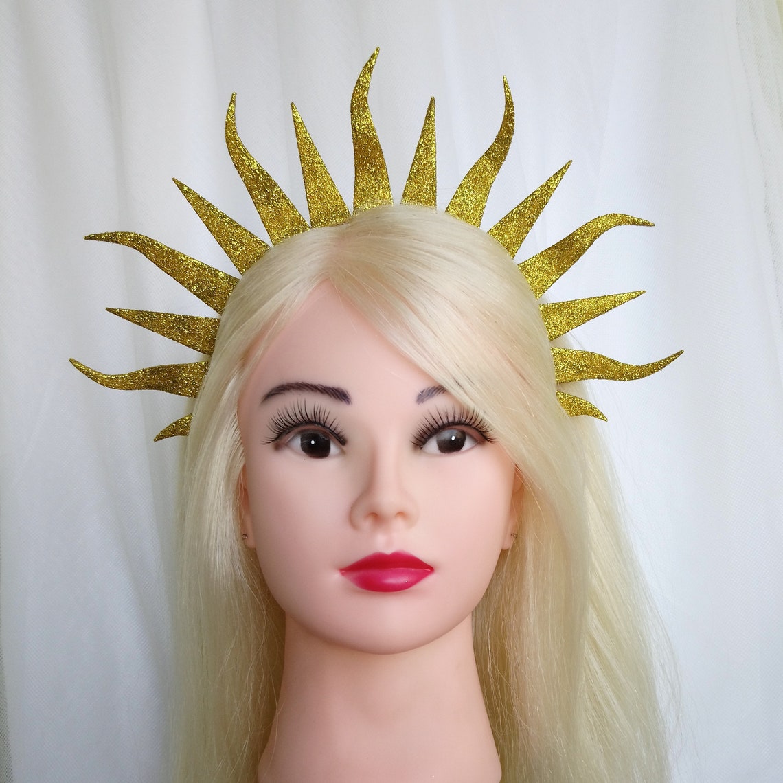Halloween Gold Sun Crown Glitter Sun Halo Christmas Headband | Etsy