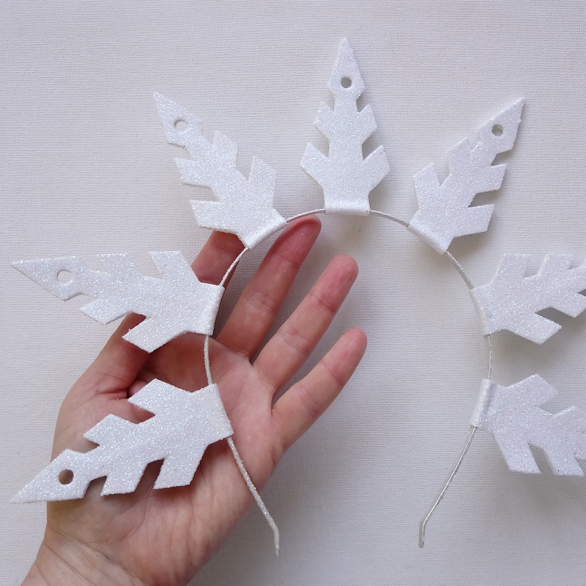 Christmas Snowflake Crown Headband White Glitter Frozen - Etsy