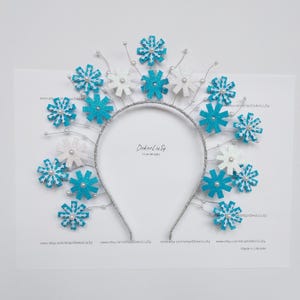 Snowflake Crown Headband Christmas Frozen Headpiece Glitter Winter Snow ...