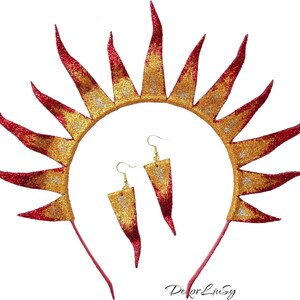 Fire Crown Red Flame Headband Phoenix Headdress Halloween - Etsy