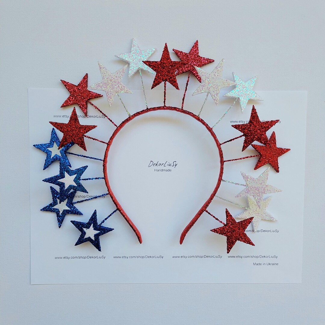 Patriotic Headpiece American Flag Headband Independence Day Crown - Etsy