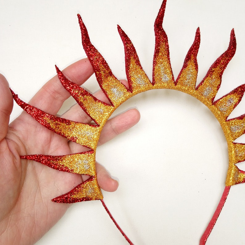 Fire Crown Red Flame Headband Phoenix Headdress Halloween Etsy