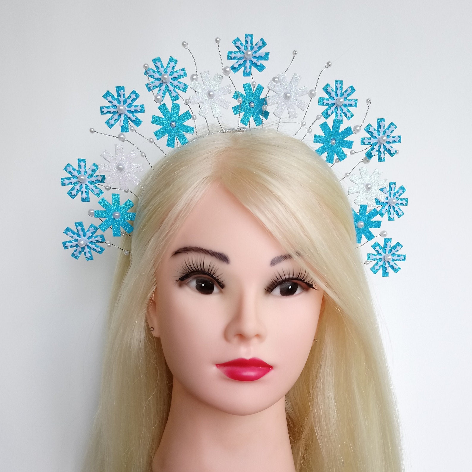 Snowflake Crown Headband Christmas Frozen Headpiece Glitter - Etsy